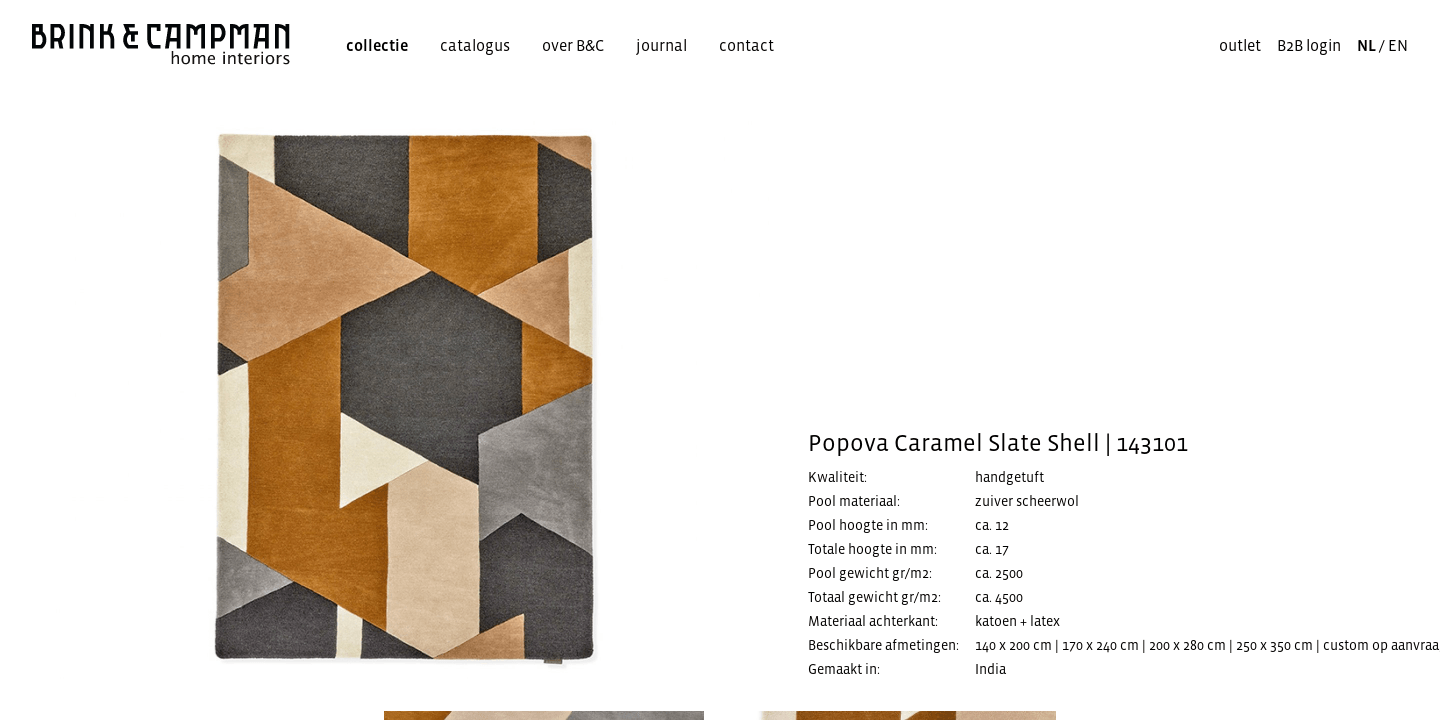 Popova caramel slate shell | Brink & Campman